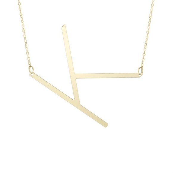 Jewelry | 14k Gold Large Initial K Necklace | Poshmark